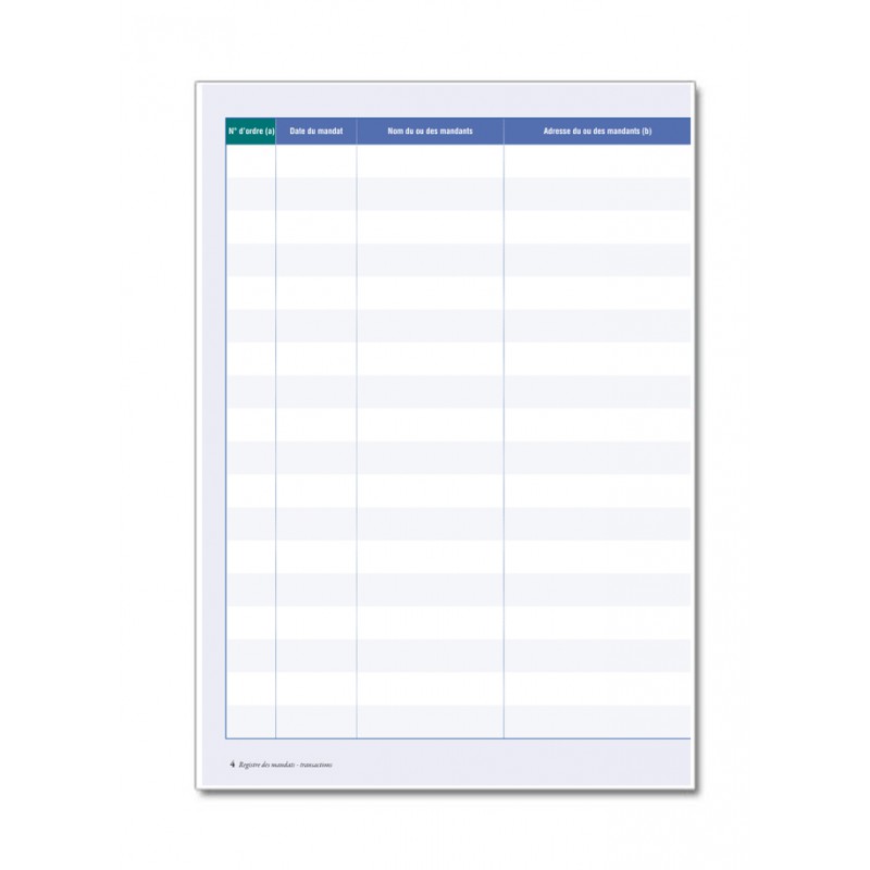 Registre Des Mandats Transactions M028