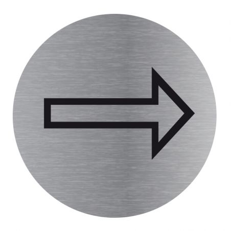 Signalisation plaque de porte aluminium brossé - Plate-up flèche vers ...